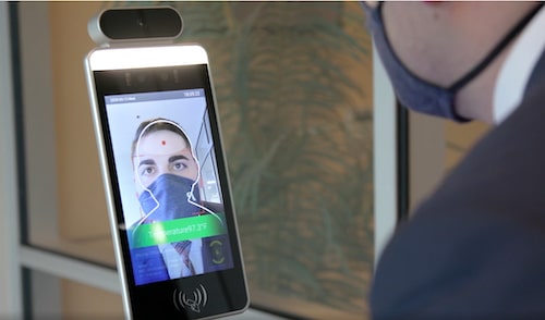 Awesome Hands Free Covid-19 Virus Temperature Scan Kiosk